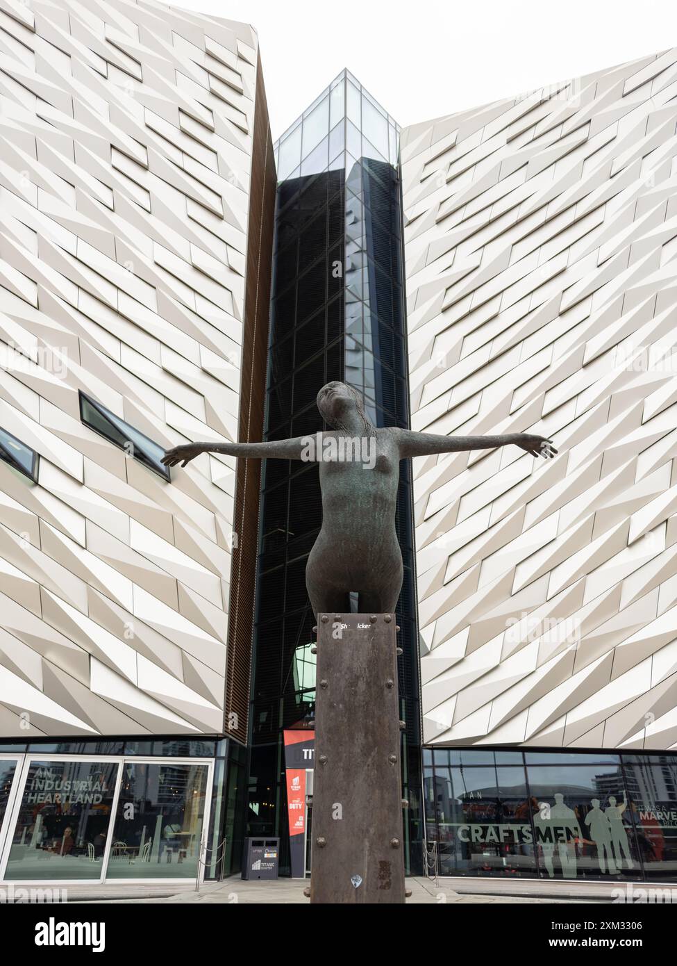 The sculpture in front of the Titanic Belfast visitor attraction ...