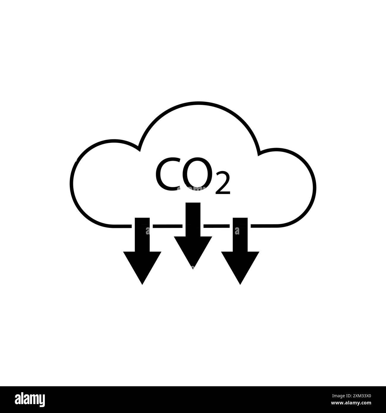 CO2 cloud symbol. Carbon emission reduction. Vector illustration ...