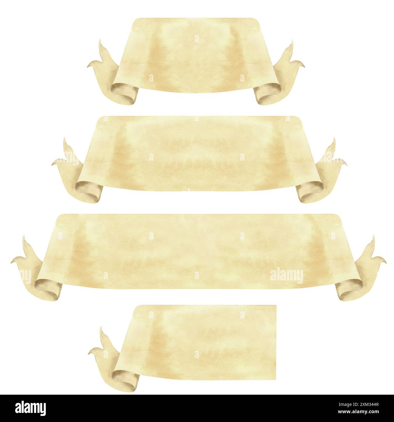 Volumetric banner ribbon for decorative design. Elements of paper tape ...