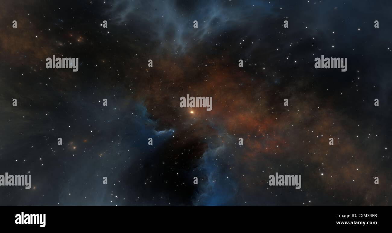 Space background with nebula and shining stars. Giant interstellar ...