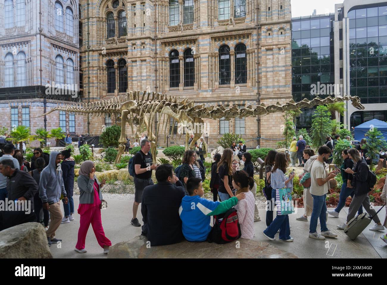 London, UK. 25 July 2024. Visitors in the newly transformed Jurassic ...