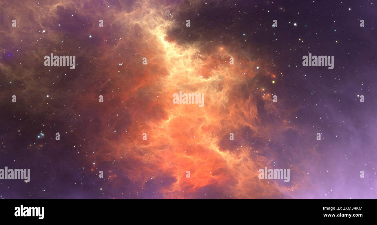 Space background with nebula and shining stars. Giant interstellar ...