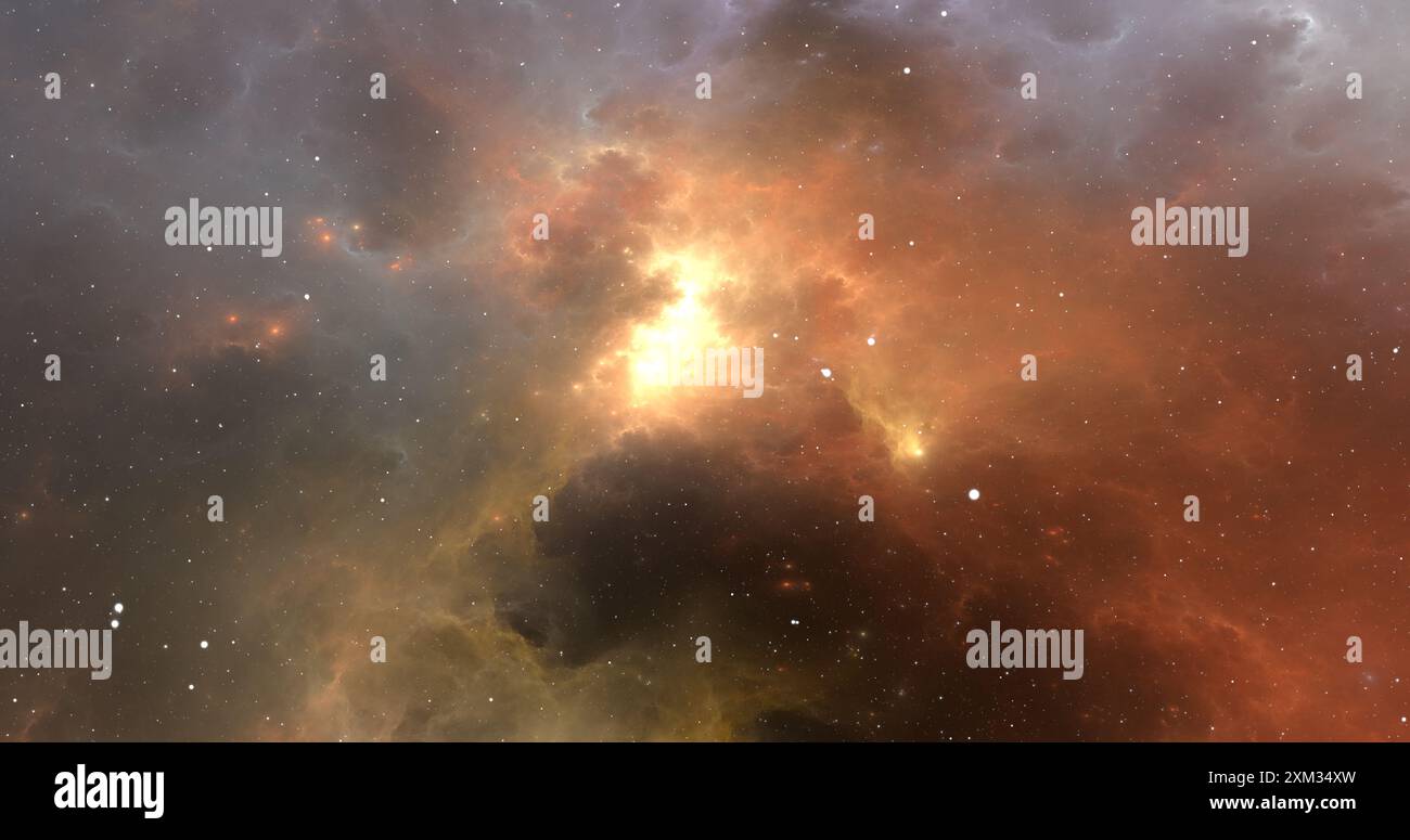 Space background with nebula and shining stars. Giant interstellar ...