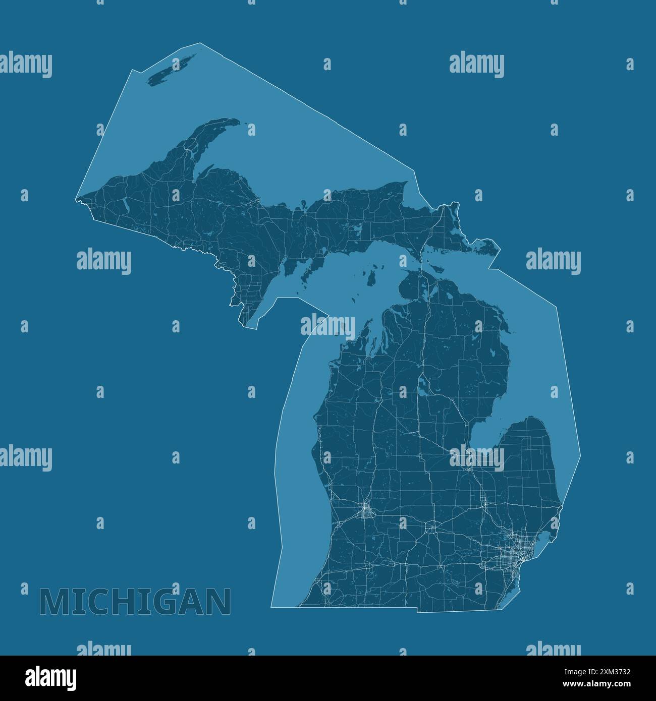 Michigan county map vector vectors hi-res stock photography and images ...