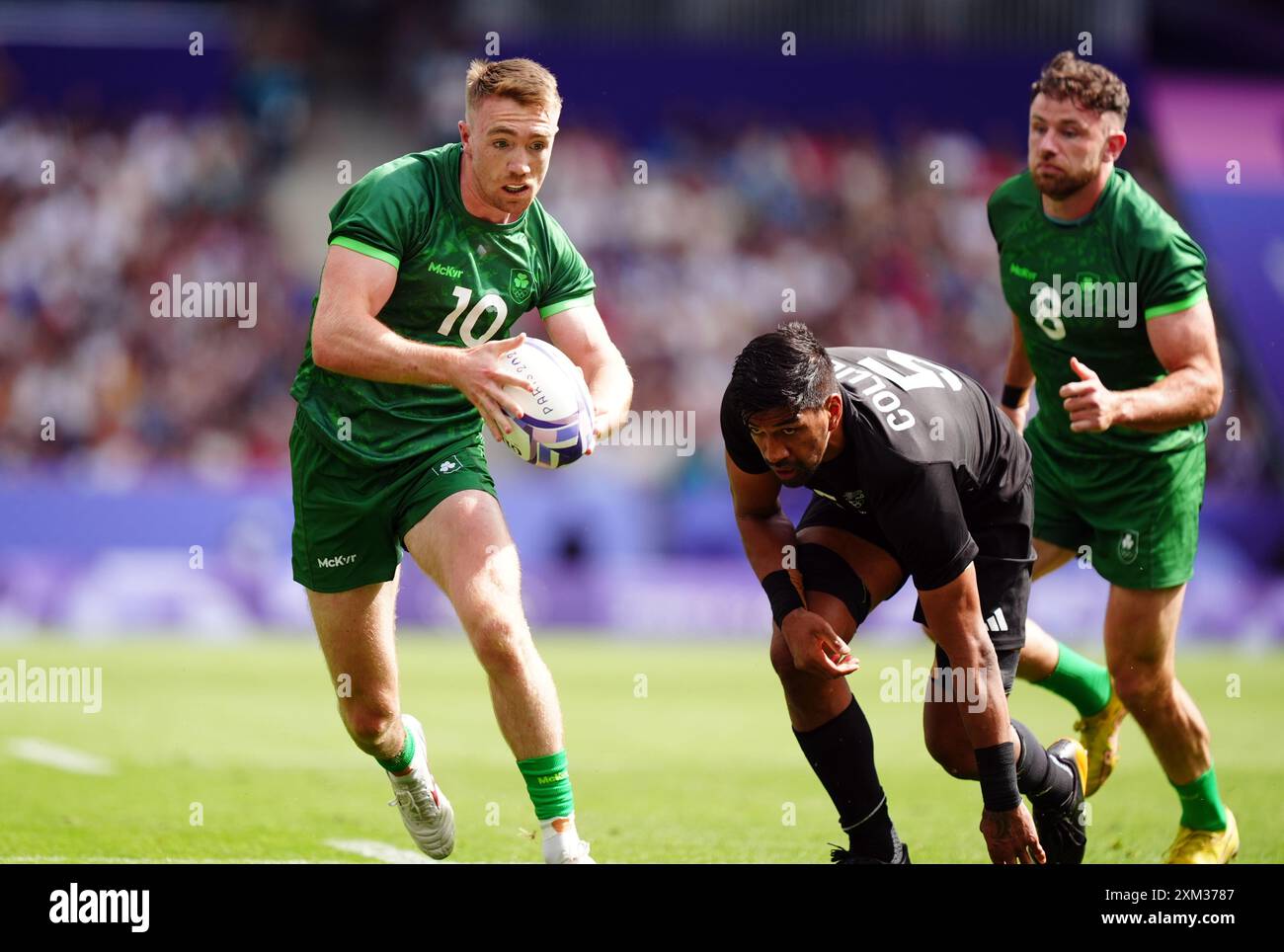 Ireland's Terry Kennedy (left) during the rugby sevens match against ...