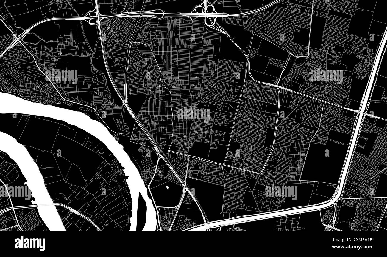Map of Shubra El Kheima, Egypt. Detailed city vector map, metropolitan ...