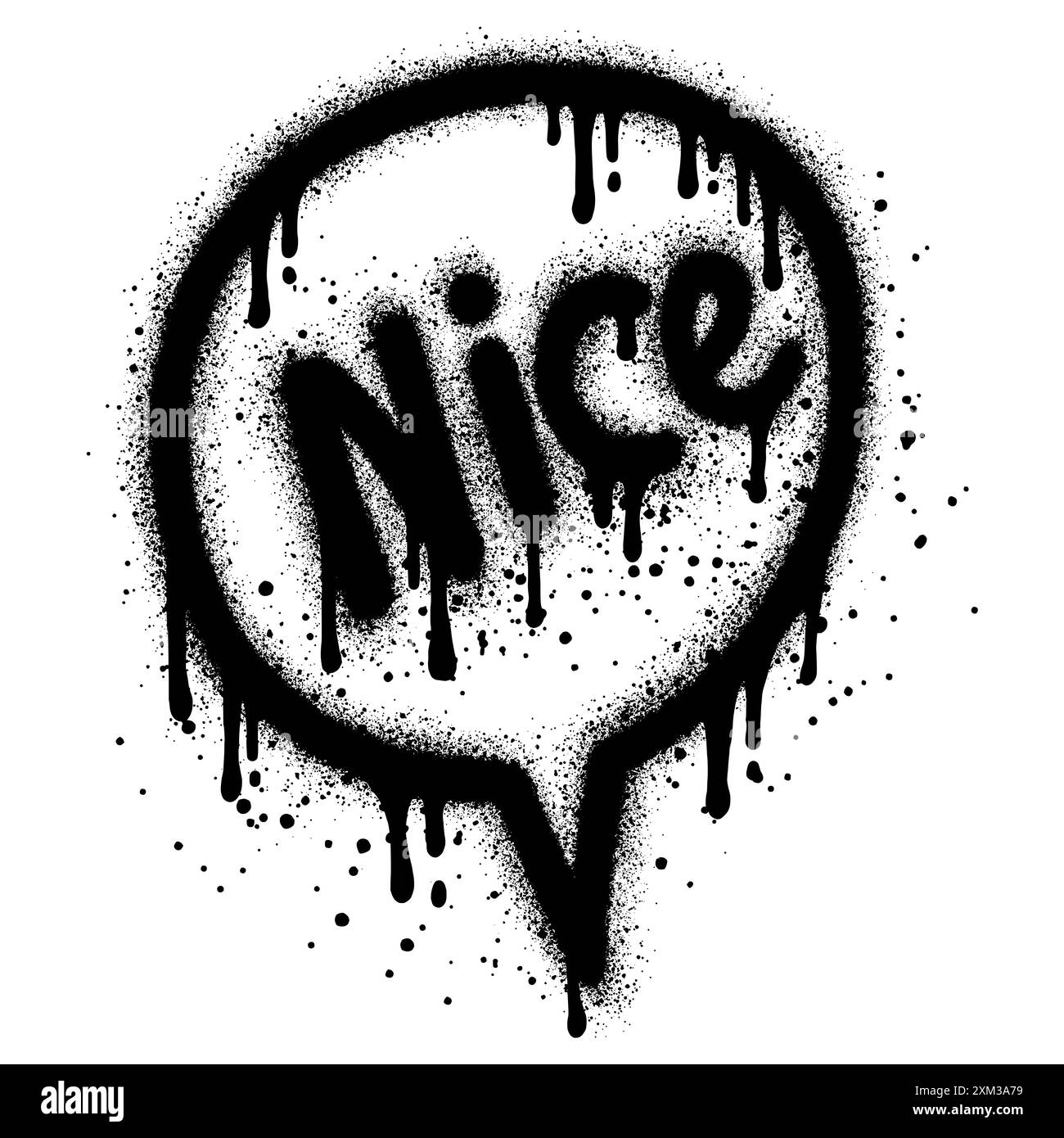 Spray Painted Graffiti Speech bubble icon Sprayed with word nice ...