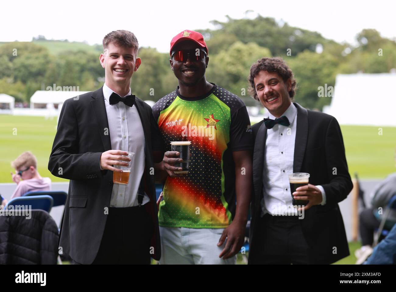 (left to right) Lorcan Binding, Zimbabwean T-20 player Johnson Marumisa ...