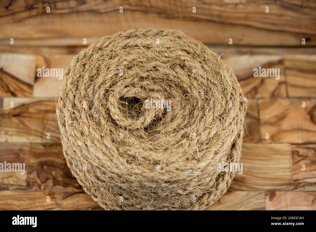 Copra dried pulp and ropes made from fibers of the coconut Cocos ...