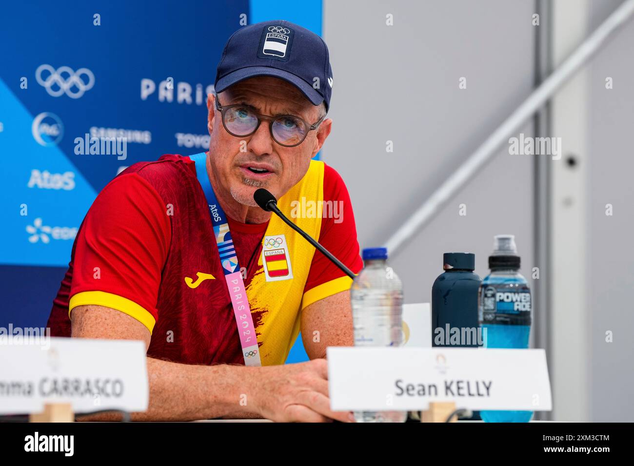 Sean Kelly (ESP) attends the Swimming press conference ahead the Paris ...