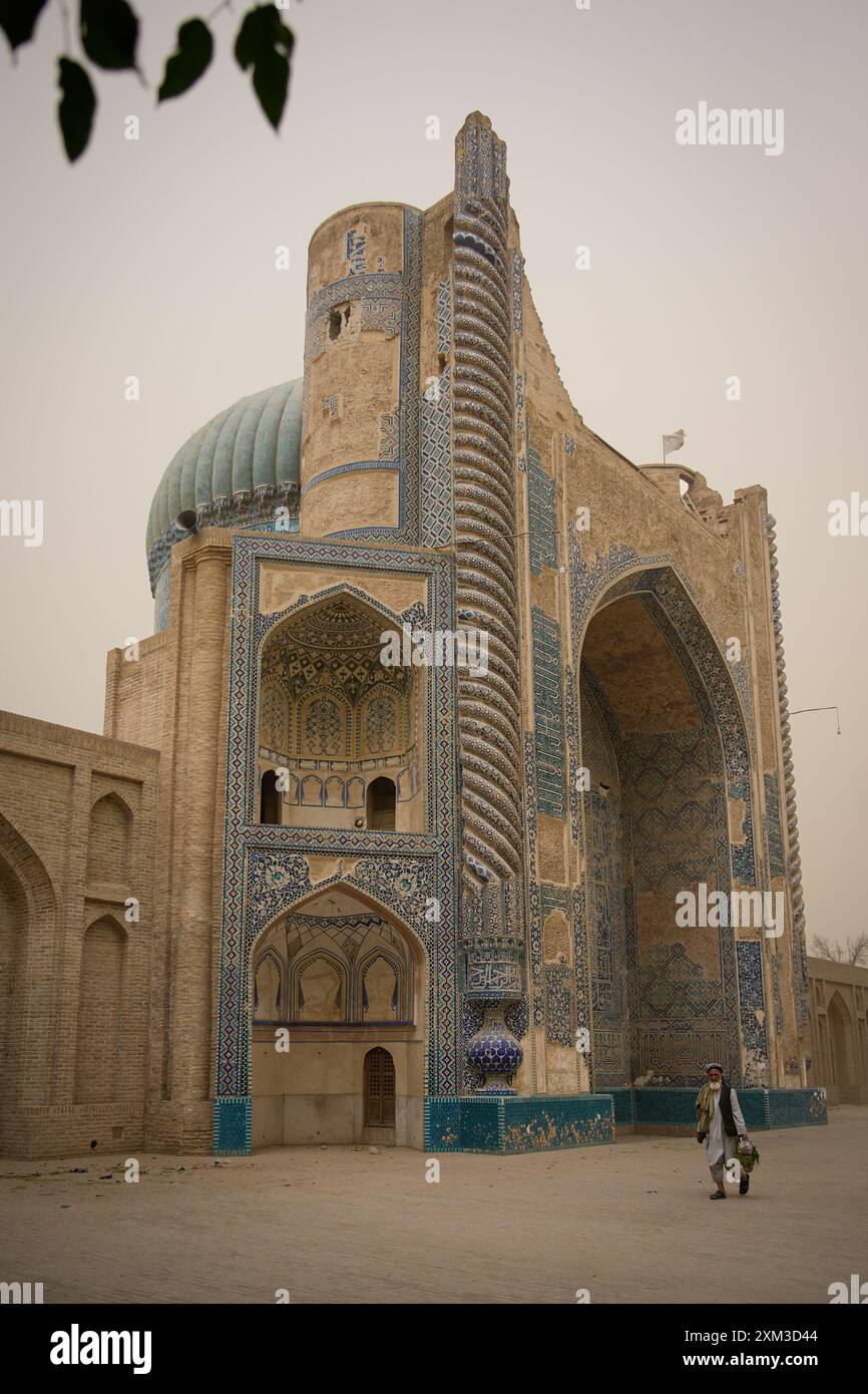 Exterior of the Green Mosque (Masjid Sabz) in Balkh, northern ...