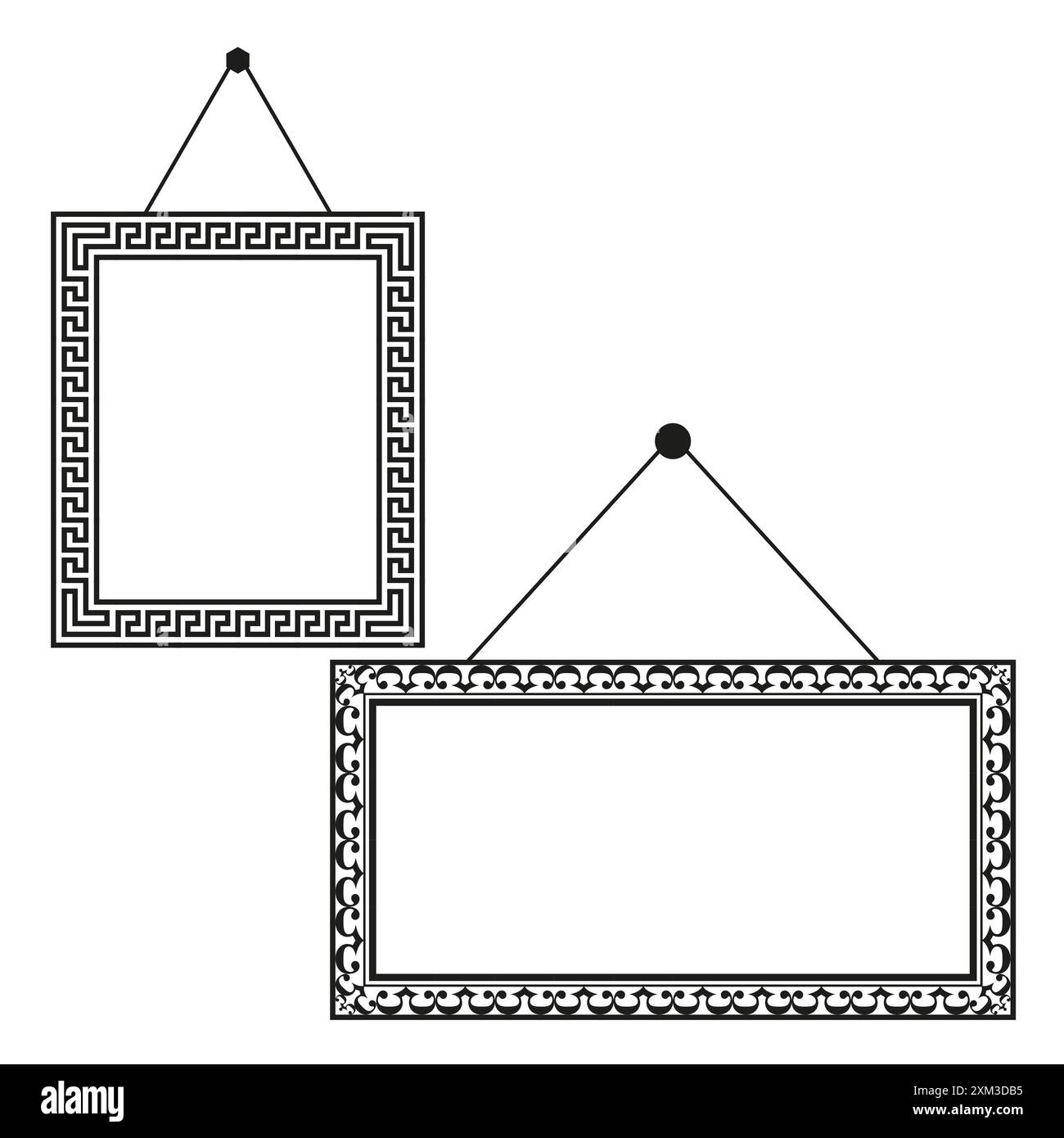 Decorative Hanging Frames. Ornate Border Design. Classic Vector ...