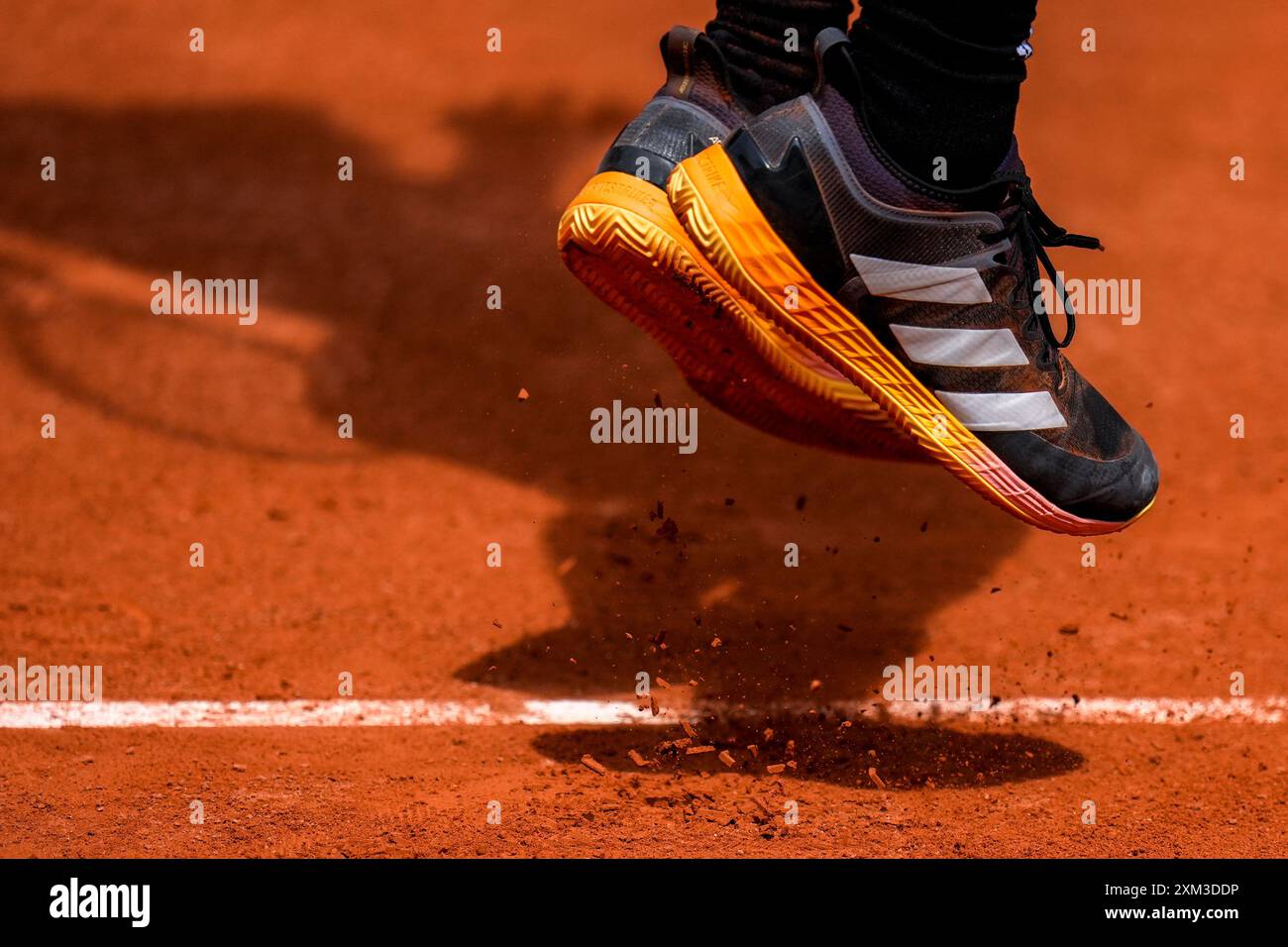 Alexander Zverev, of Germany, servers during a practice session ahead ...