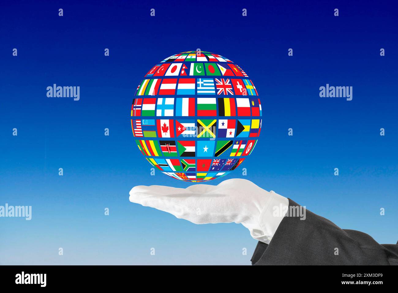 Weltkarte hand hi-res stock photography and images - Alamy