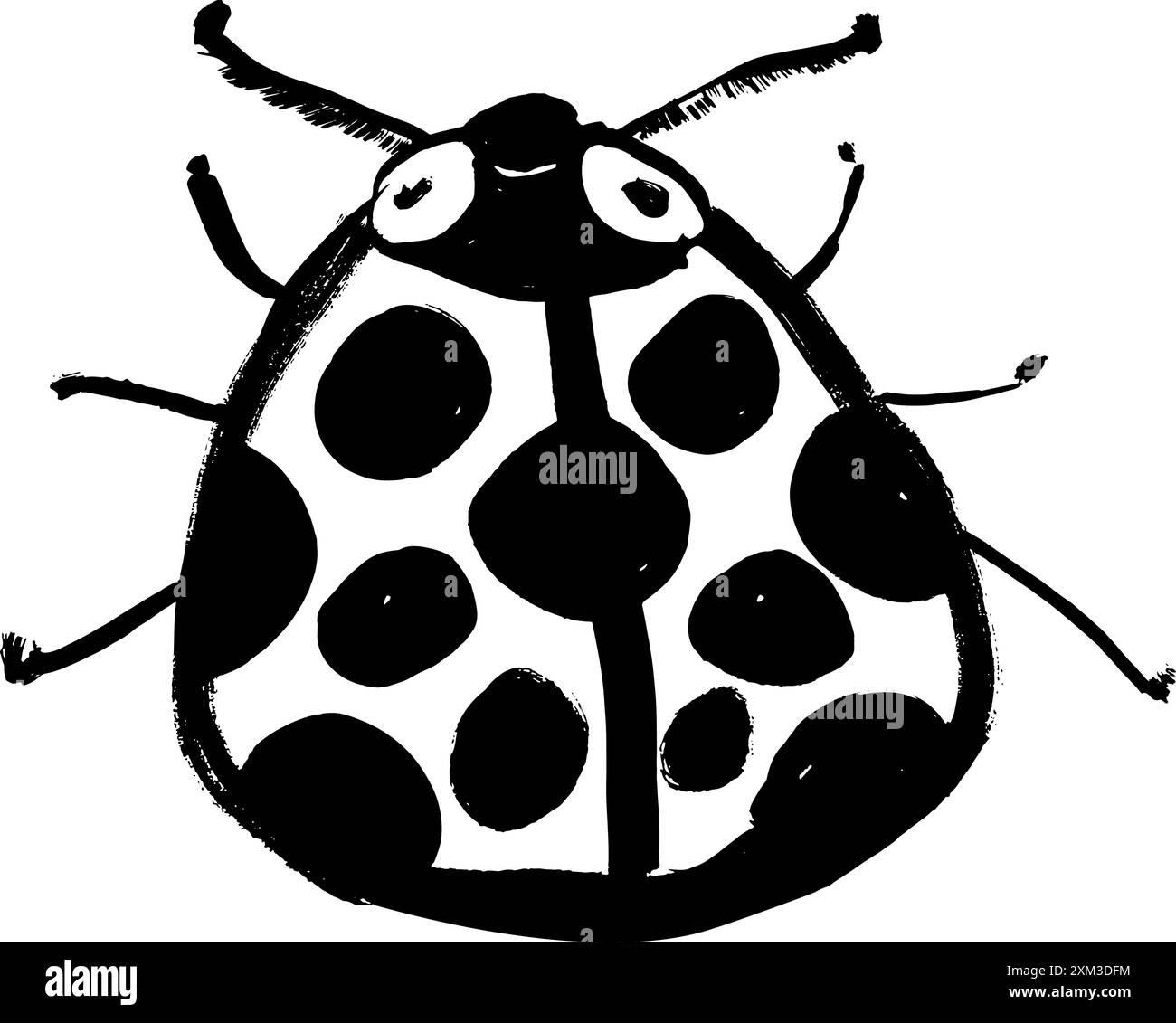 Hand Drawn Grunge Brush Ladybug Insect Stock Vector Image & Art - Alamy