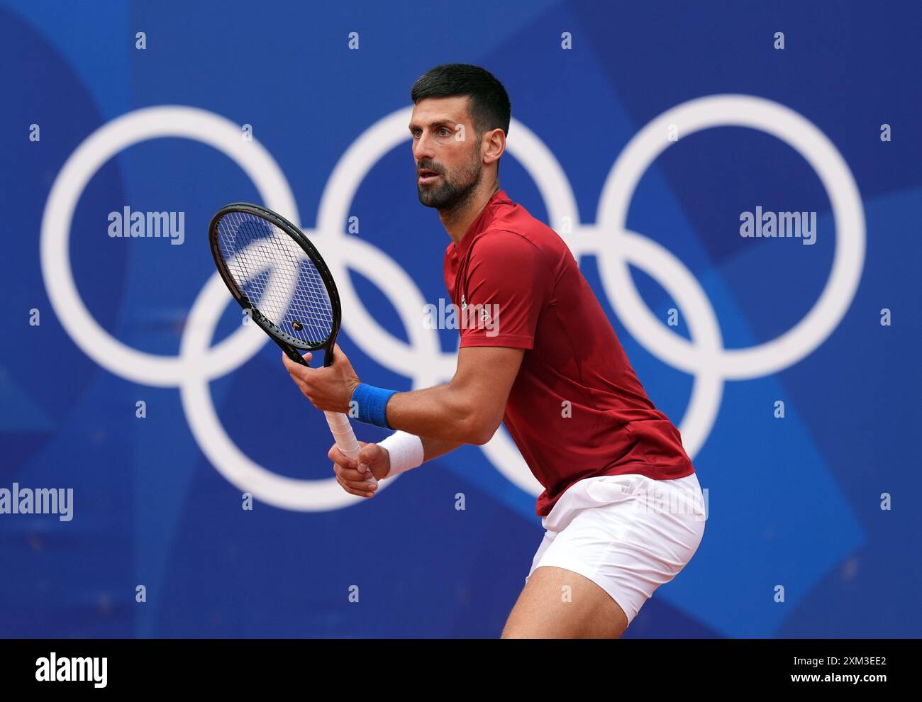 Serbia's Novak Djokovic during a training session at Roland-Garros ...