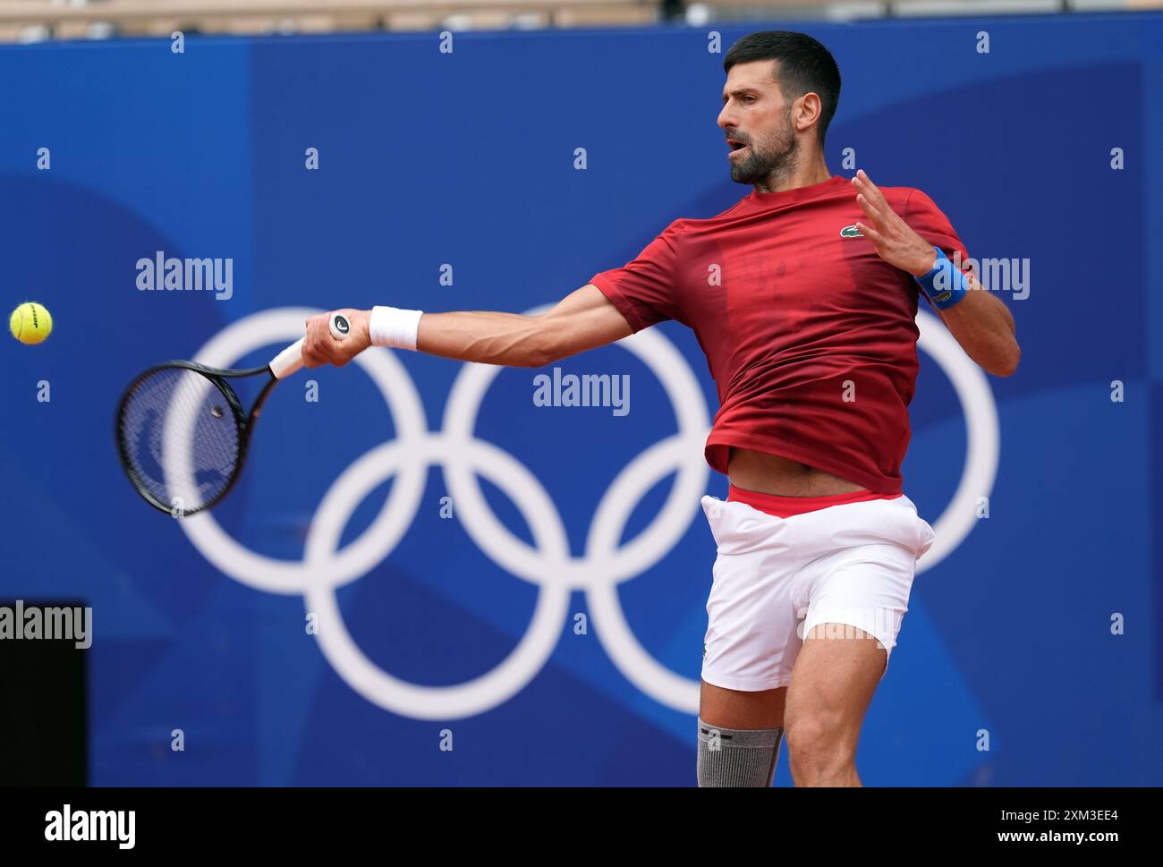Serbia's Novak Djokovic during a training session at Roland-Garros ...
