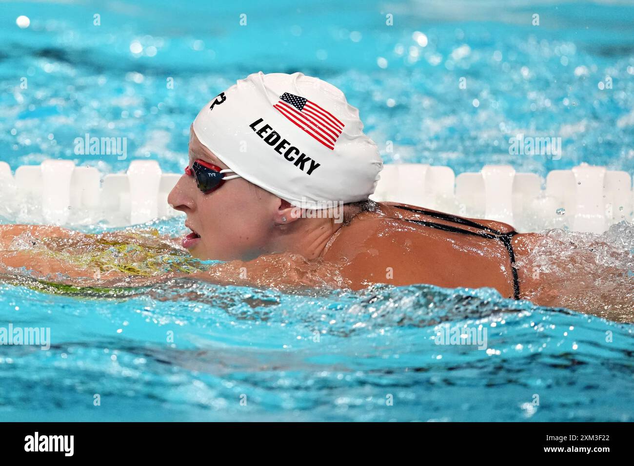 Paris, France. 25th July, 2024. Gold Medalist Katie Ledecky of Team USA ...