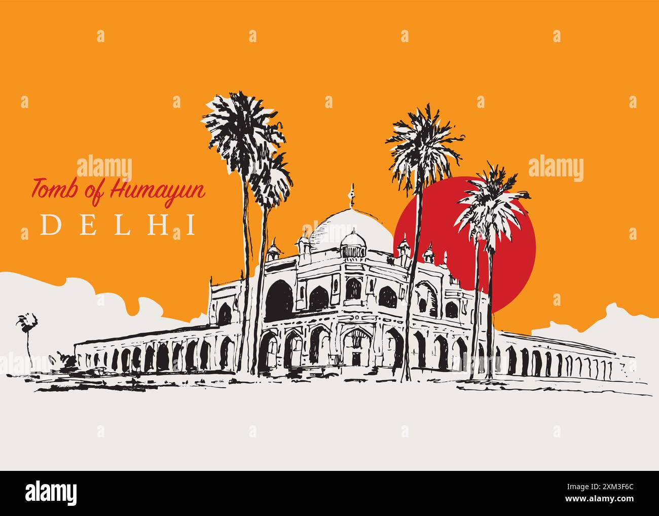 Humayun tomb delhi Stock Vector Images - Alamy