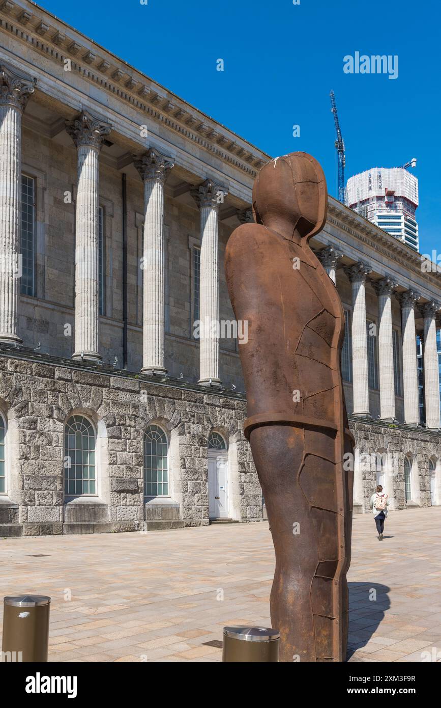 Antony Gormley sculpture of Leaning Man in Victoria Square Birmingham ...