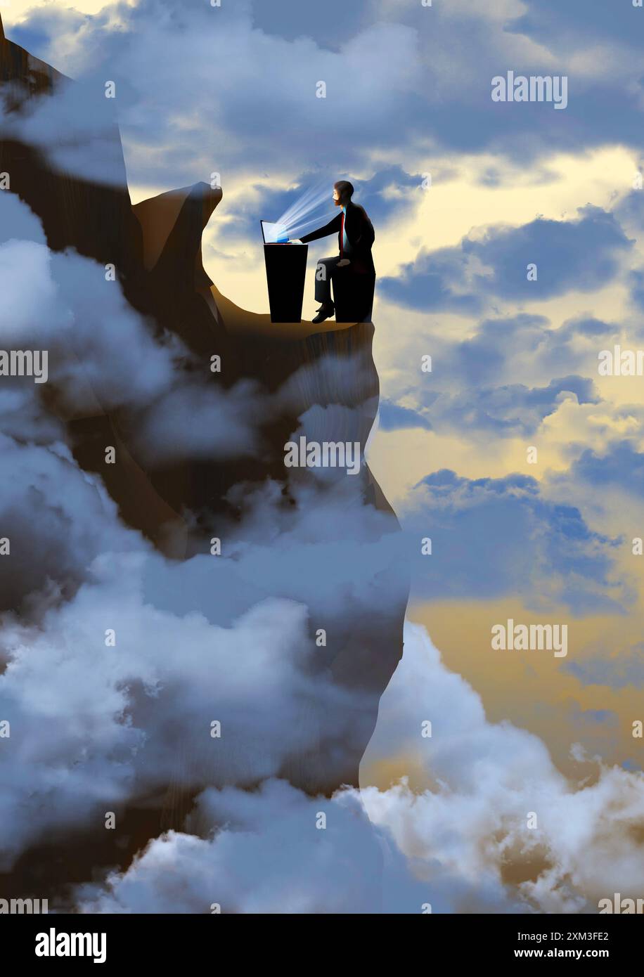 Man falling cliff edge hi-res stock photography and images - Alamy