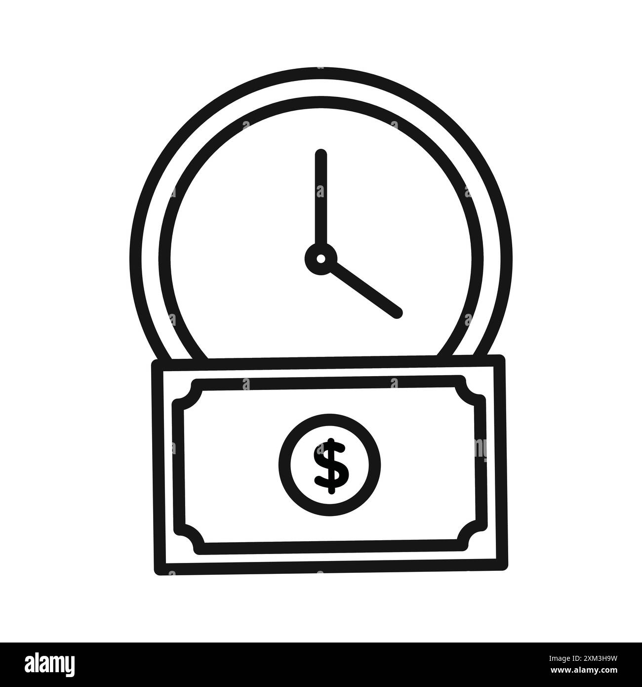 Annuity due icon Black line art vector in black and white outline set ...