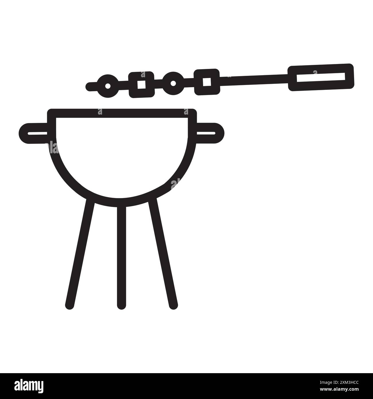BBQ icon Black line art vector in black and white outline set collection sign Stock Vector Image ...