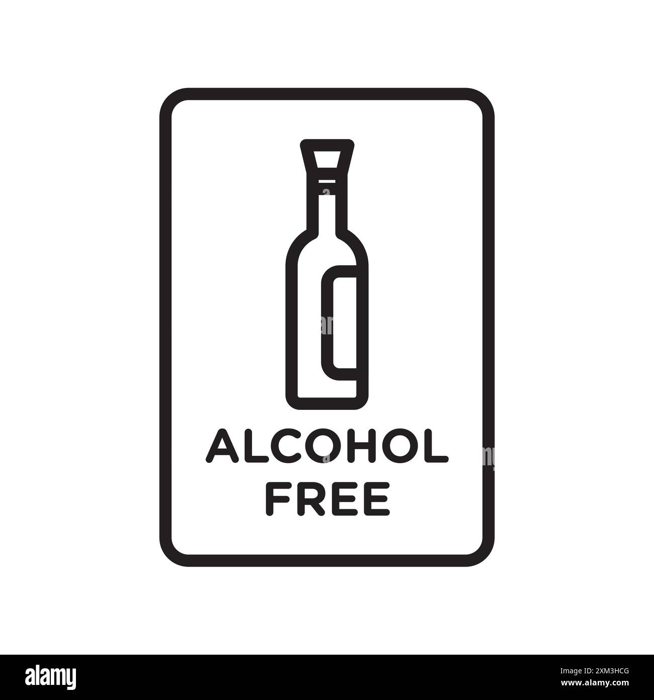 Alcohol free icon Black line art vector in black and white outline set ...