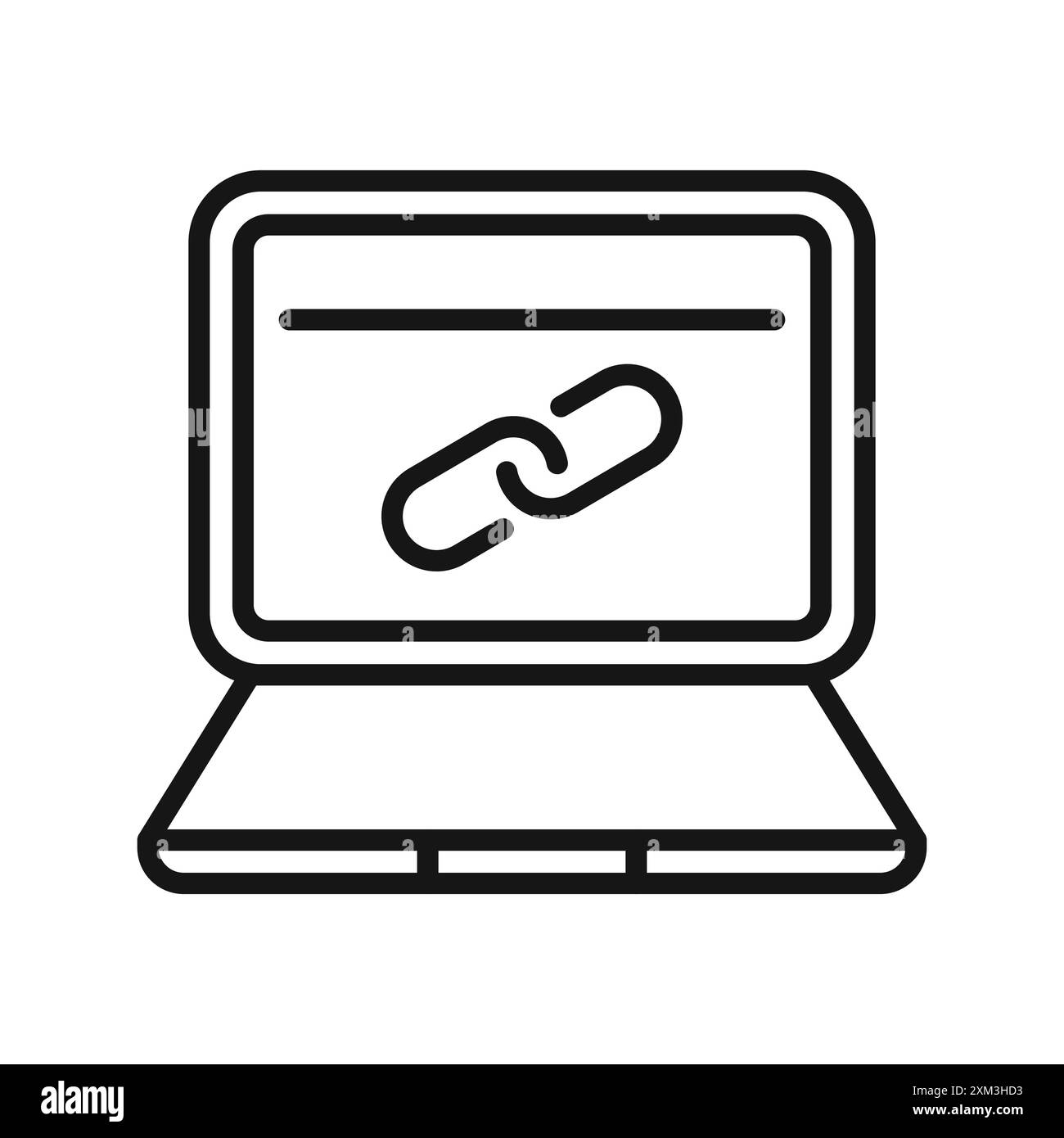 Backlink icon Black line art vector in black and white outline set ...