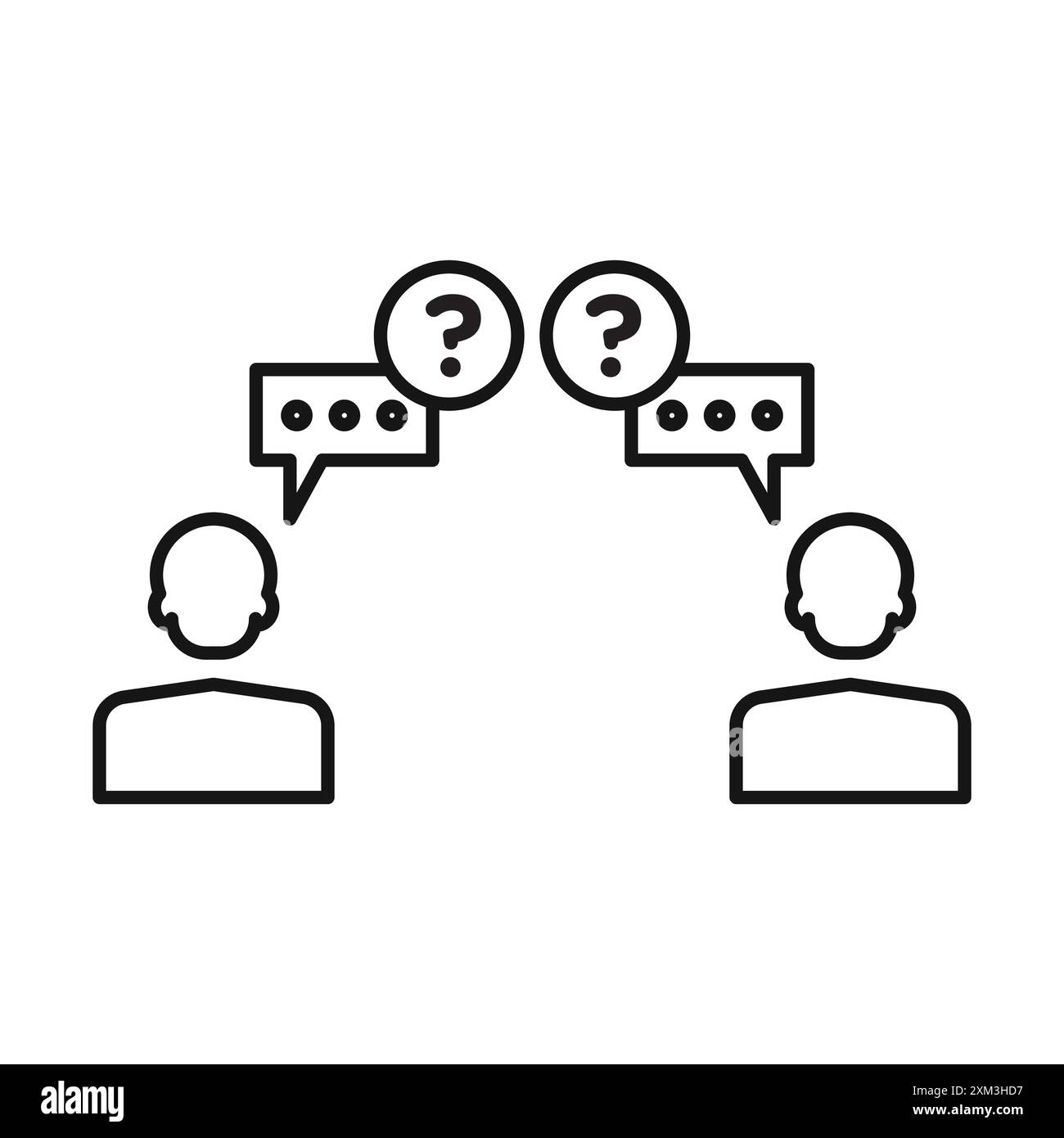 Angry people conflicts icon Black line art vector in black and white ...