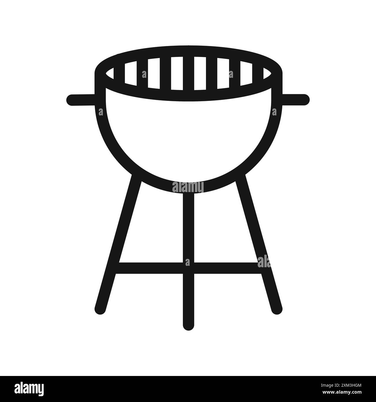Barbecue grill icon Black line art vector in black and white outline set collection sign Stock ...