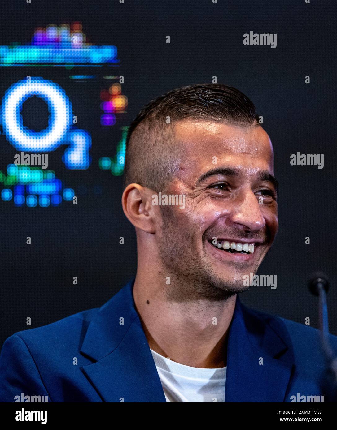 Ionut Baluta talking during the press conference at The O2 ...