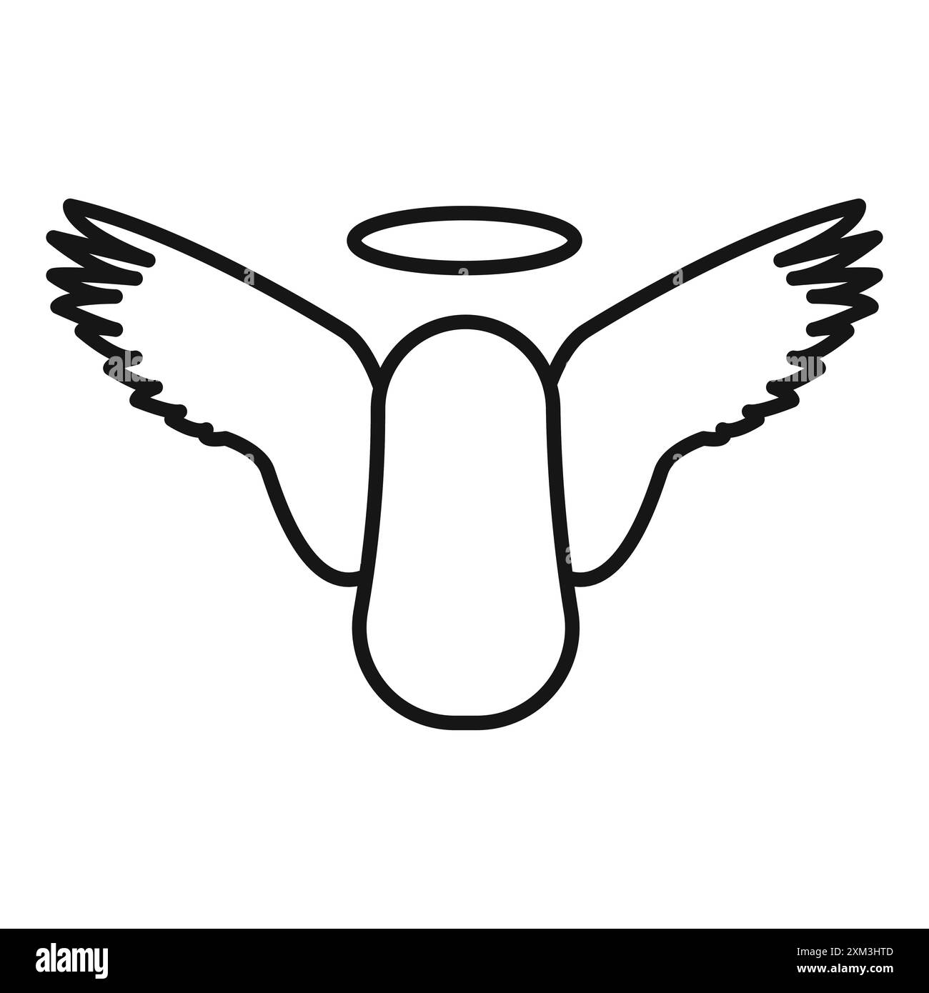 Angel icon Black line art vector in black and white outline set ...