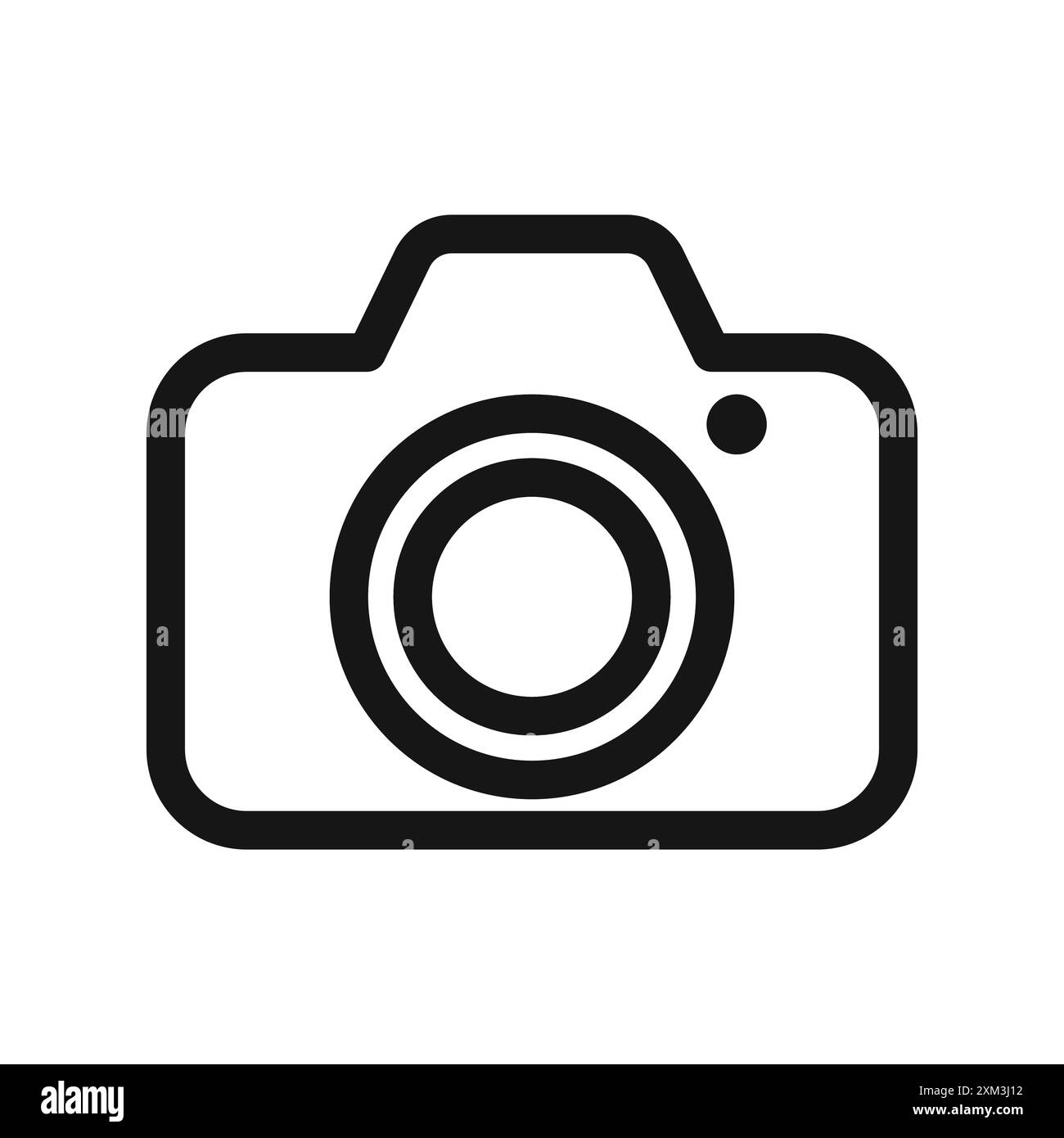 Camera icon Black line art vector in black and white outline set ...