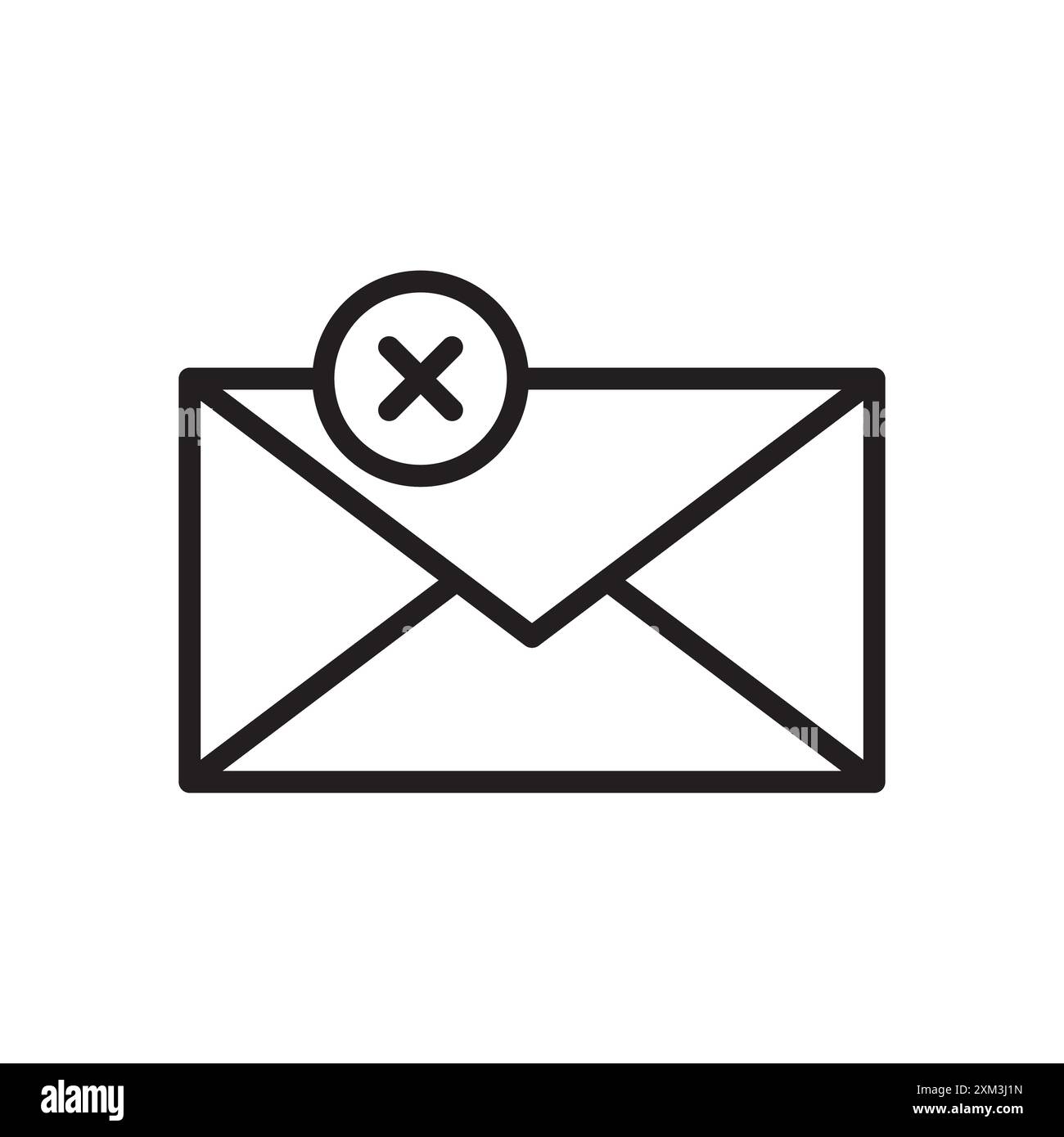 close mail icon Black line art vector in black and white outline set ...