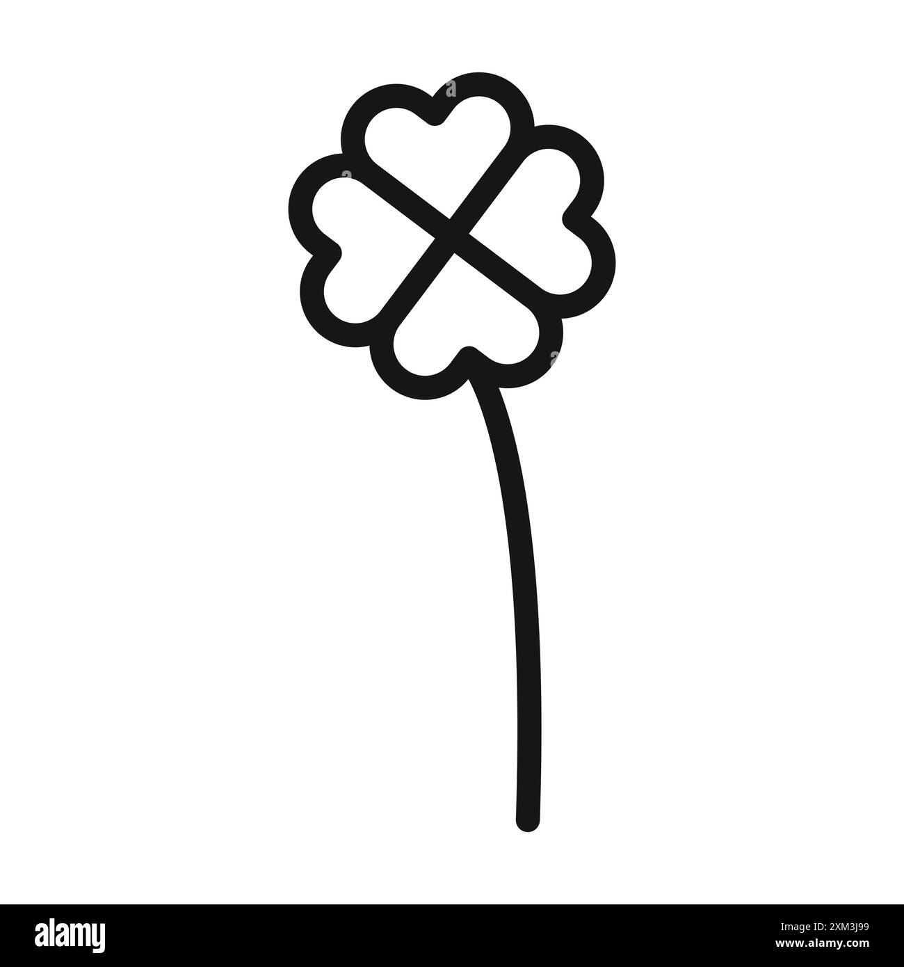 Clover icon Black line art vector in black and white outline set ...