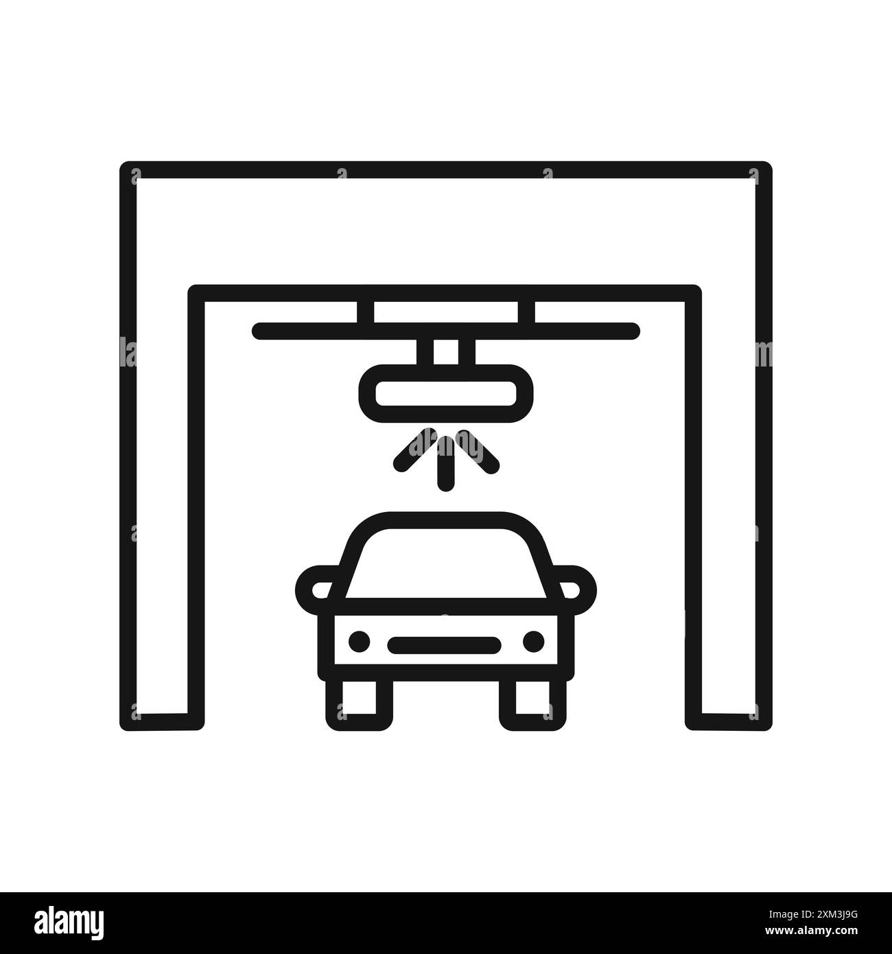 Car wash shop icon Black line art vector in black and white outline set collection sign Stock ...