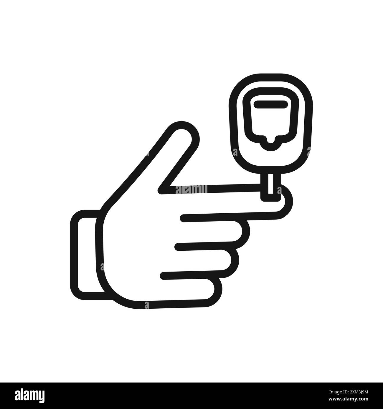 Blood sugar icon Black line art vector in black and white outline set ...