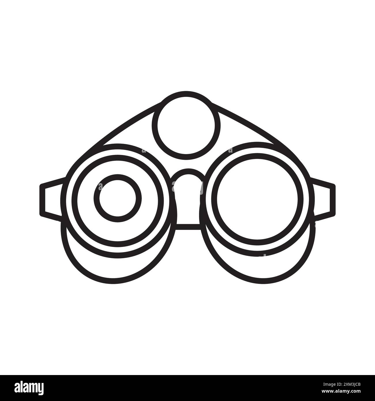 binoculars icon Black line art vector in black and white outline set collection sign Stock ...