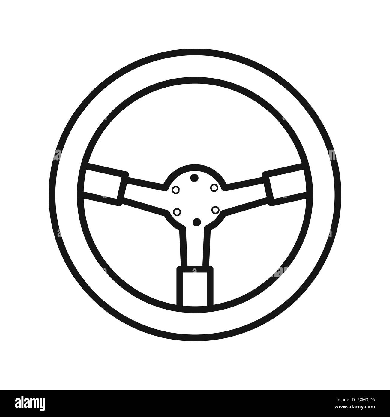 car Steering wheel icon Black line art vector in black and white ...