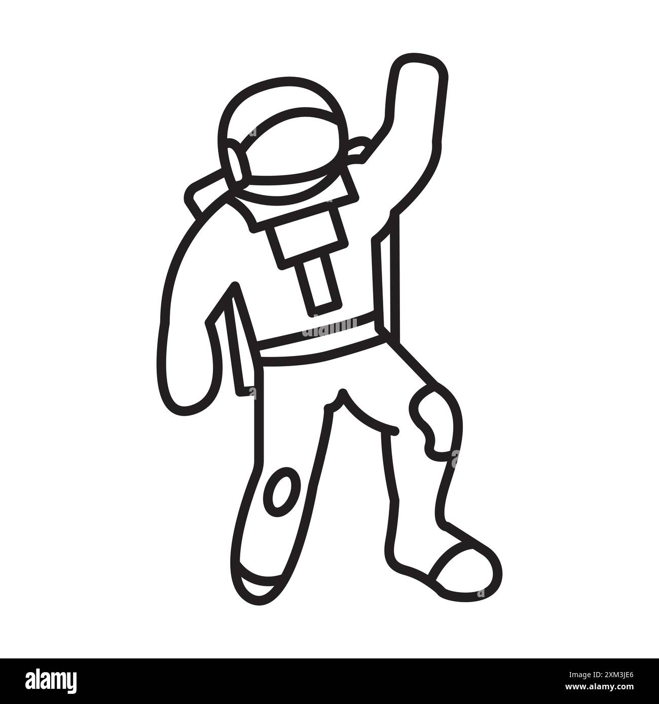 Cosmonaut icon Black line art vector in black and white outline set collection sign Stock Vector ...