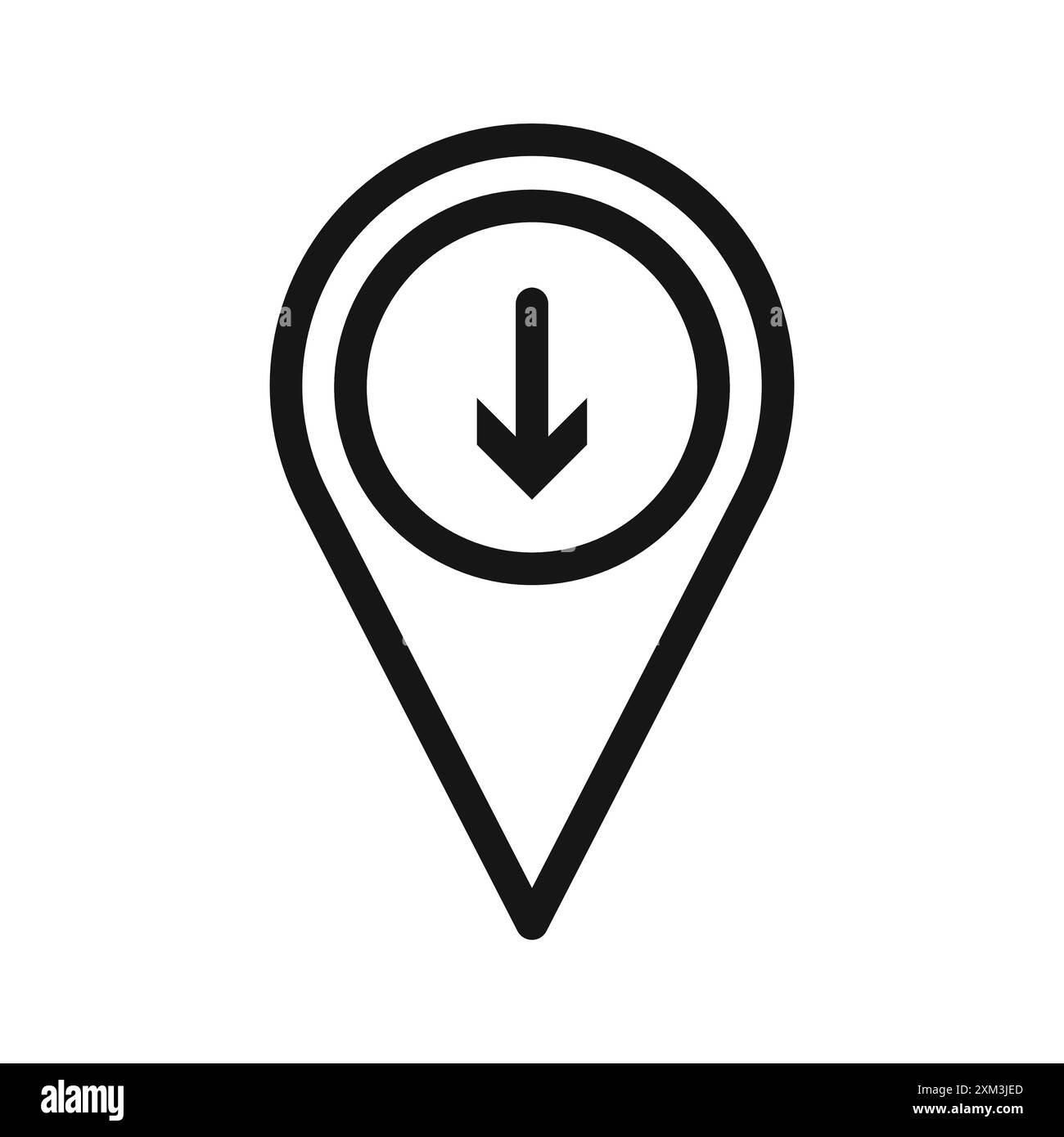 Download Gps Map Location Icon Black Line Art Vector In Black And White Outline Set Collection 