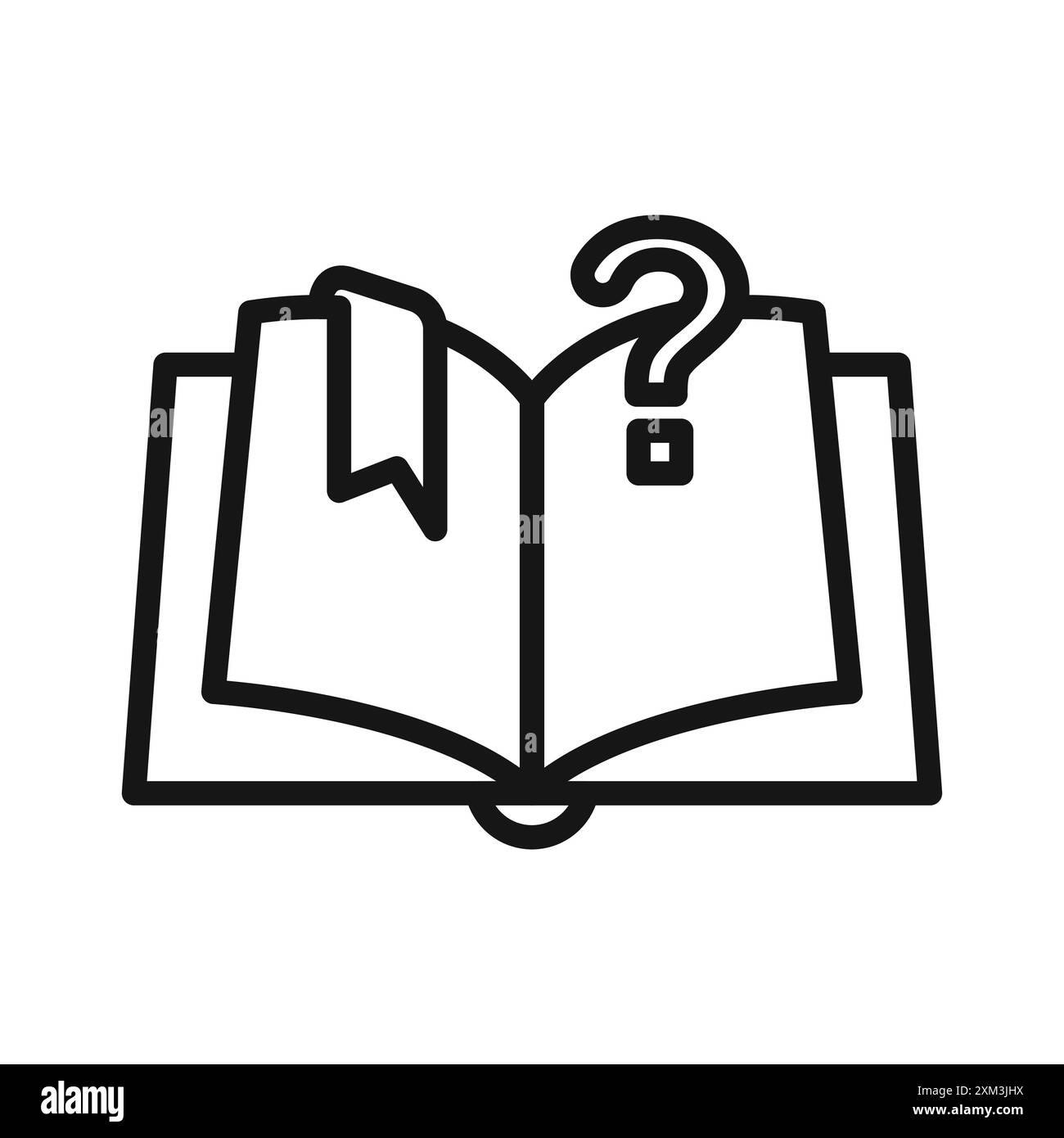 book with question mark icon Black line art vector in black and white ...