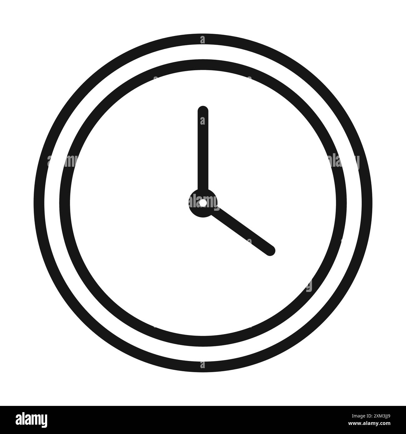 Clock icon Black line art vector in black and white outline set ...