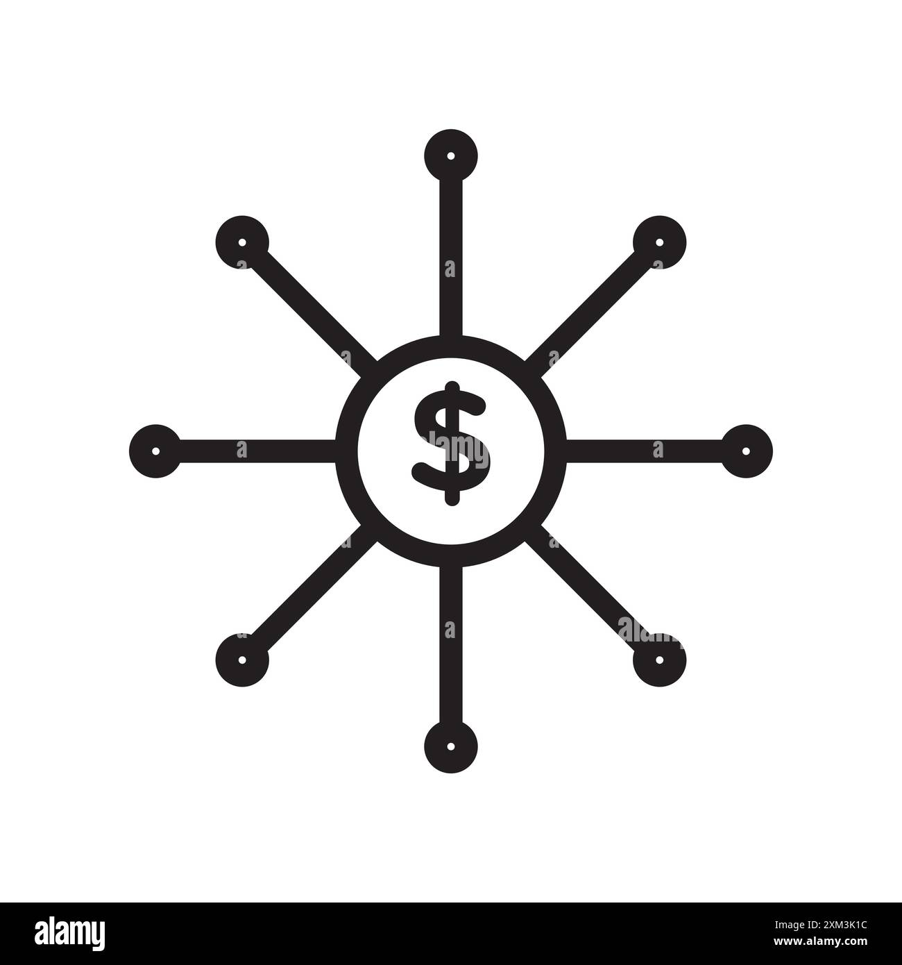 Diversified investment icon Black line art vector in black and white outline set collection sign ...