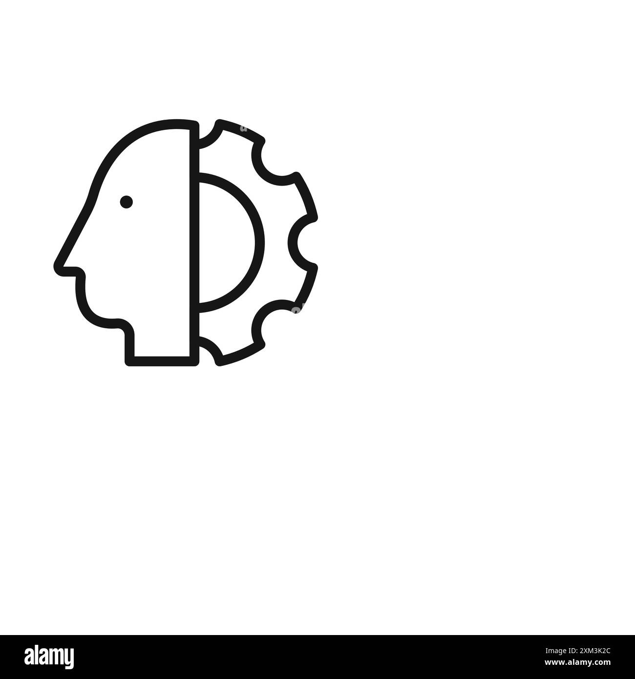 Cyborg icon Black line art vector in black and white outline set ...