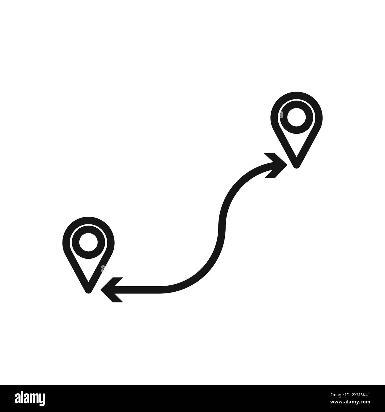 Destination distancing icon Black line art vector in black and white ...
