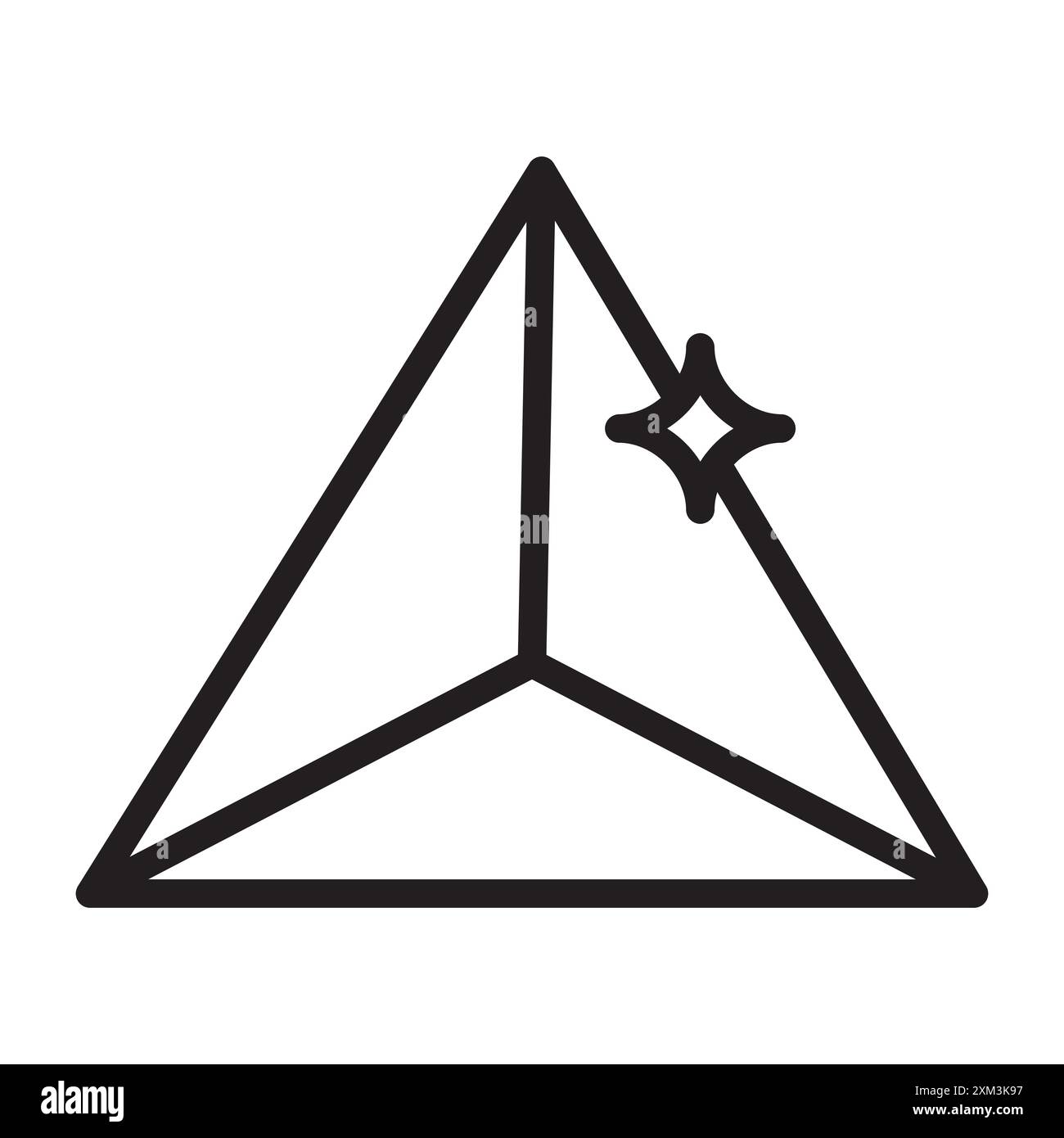 crystal prism icon Black line art vector in black and white outline set collection sign Stock ...