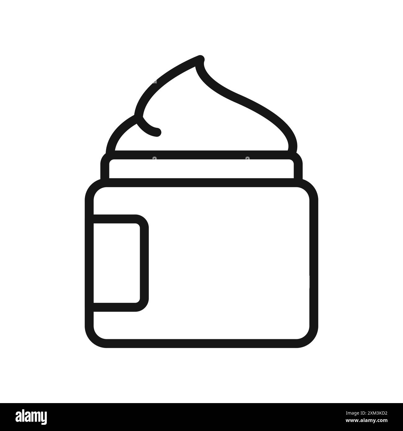 Cream jar icon Black line art vector in black and white outline set collection sign Stock Vector ...