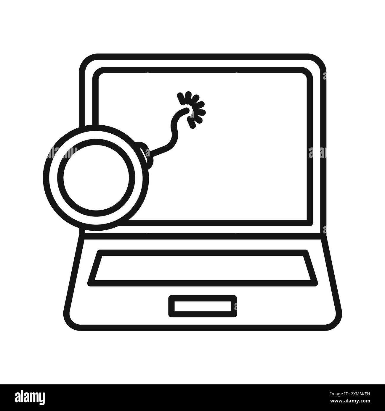 Ddos icon Black line art vector in black and white outline set collection sign Stock Vector ...